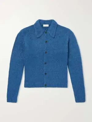 Dries Van Noten Mora Cropped Alpaca-blend Cardigan - Blue