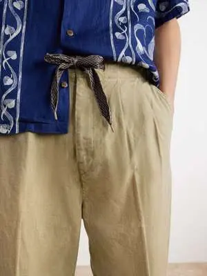 Kapital Easy Straight-leg Cotton-canvas Trousers - Beige