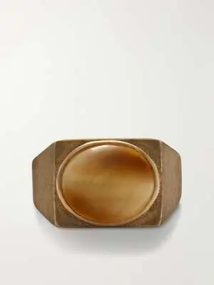 FOUNDWELL Vintage 1970s 10-karat Gold Tiger Eye Ring - Brown