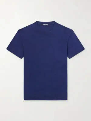 TOM FORD Lyocell And Cotton-blend T-shirt - Blue