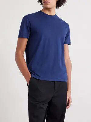 TOM FORD Lyocell And Cotton-blend T-shirt - Blue