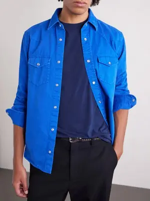 TOM FORD Lyocell And Cotton-blend T-shirt - Blue