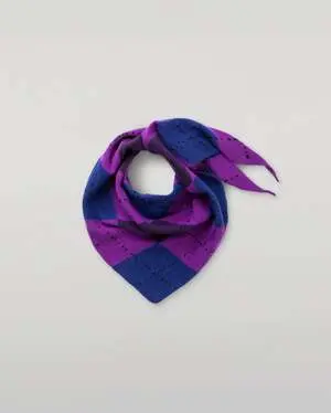 Johnstons Of Elgin Clan Argyle Cashmere Bandana - Purple