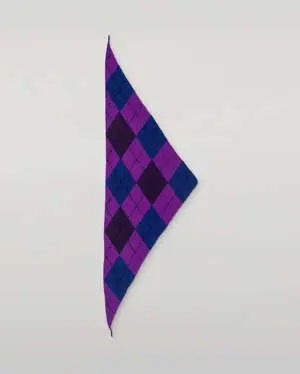 Johnstons Of Elgin Clan Argyle Cashmere Bandana - Purple