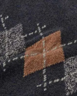 Johnstons Of Elgin Rusky Grey Argye Ambswoo Jumper