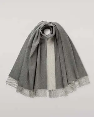 Johnstons Of Elgin Contrast & Silver Cashmere Stole