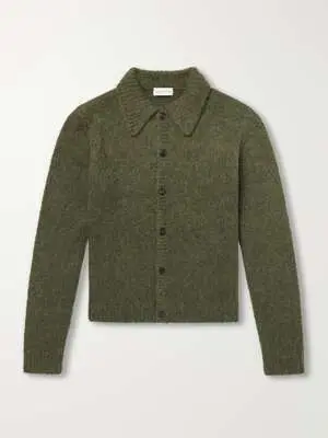 Dries Van Noten Mora Cropped Alpaca-blend Cardigan - Green