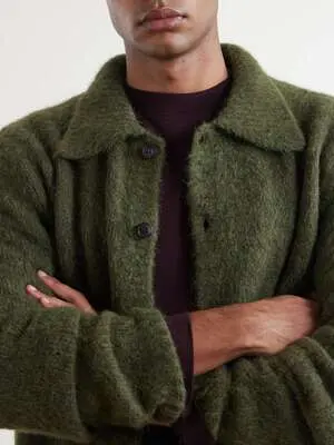 Dries Van Noten Mora Cropped Alpaca-blend Cardigan - Green