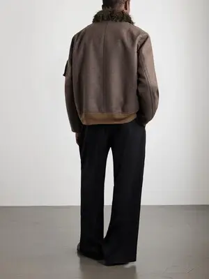 Sacai Melton Wool Blouson Jacket With Plush Trim