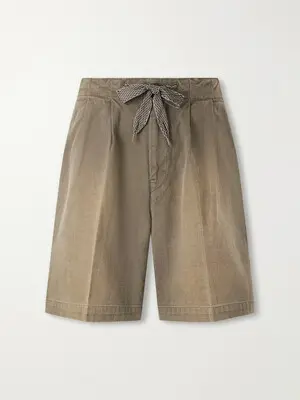 Kapital Easy" Straight-leg Cotton-canvas Shorts