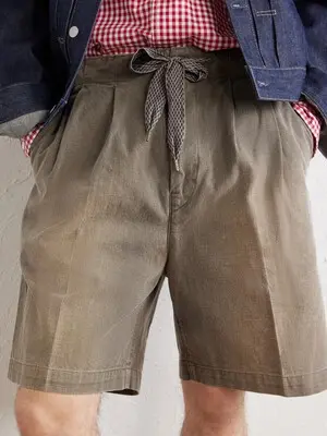 Kapital Easy" Straight-leg Cotton-canvas Shorts