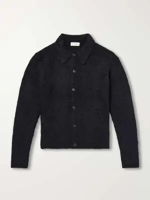 Dries Van Noten Mora Cropped Alpaca-blend Cardigan - Black