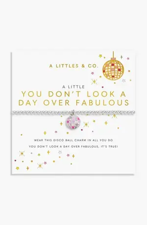 A LITTLES & CO Silver-plated Beaded Bracelet With Disco Ball Charm - Silver Plated
