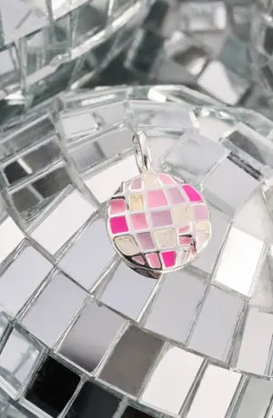 A LITTLES & CO Silver-plated Beaded Bracelet With Disco Ball Charm