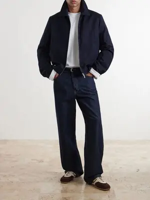 Dries Van Noten Padded Cotton And Wool-blend Blouson Jacket - Blue