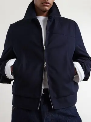 Dries Van Noten Padded Cotton And Wool-blend Blouson Jacket - Blue