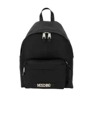Moschino Plaque Backpack - Black