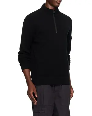 Stone Island Logo Patch Half-zipped Jumper