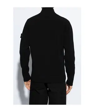 Stone Island Logo Patch Half-zipped Jumper
