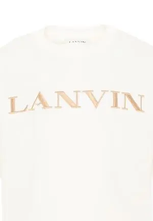 LANVIN Embroidered Logo Crewneck T-shirt - Ivory