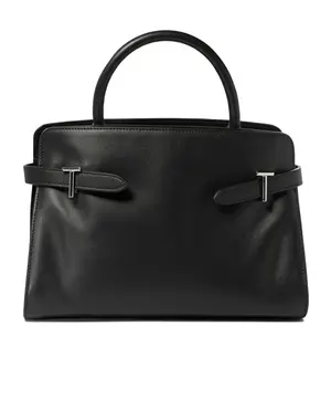 LE TANNEUR Structured Top Handle Tote Bag - Black