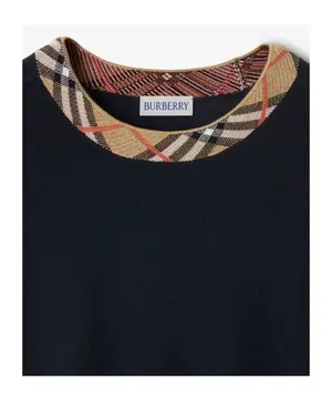 Burberry Checked-trim Ribbed-knit Jumper