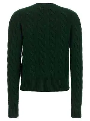 Polo Ralph Lauren Cable Knit Embroidered Pony Cardigan - Green