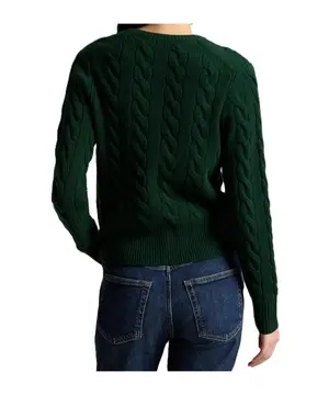 Polo Ralph Lauren Cable Knit Embroidered Pony Cardigan - Green