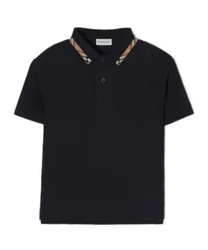 Burberry Cotton Pique Polo Shirt - Navy