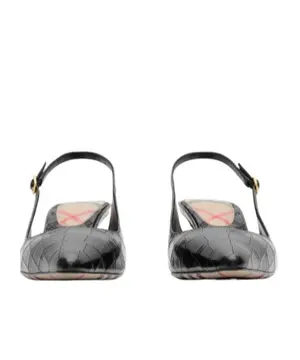 Burberry Crocodile-effect Leather Dame Slingback Pumps
