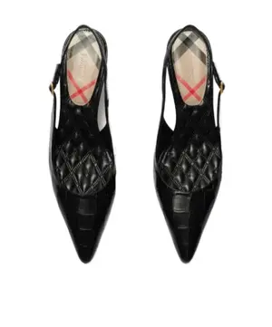Burberry Crocodile-effect Leather Dame Slingback Pumps