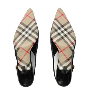 Burberry Crocodile-effect Leather Dame Slingback Pumps