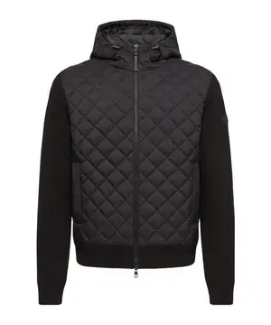 Moncler Wool Cashmere Blend Quilted Hoodie