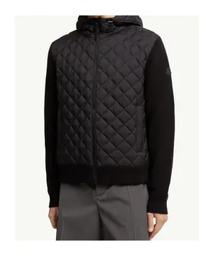 Moncler Wool Cashmere Blend Quilted Hoodie