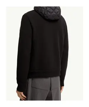Moncler Wool Cashmere Blend Quilted Hoodie