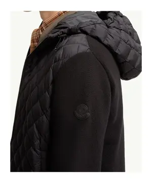 Moncler Wool Cashmere Blend Quilted Hoodie