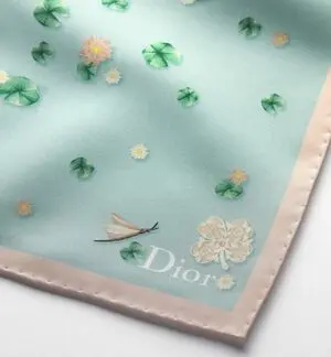 Dior Water Lily 90 Square Scarf - Blue-green