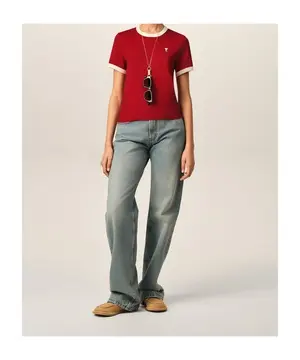 AMI Paris De Coeur Embroidered Crewneck T-shirt