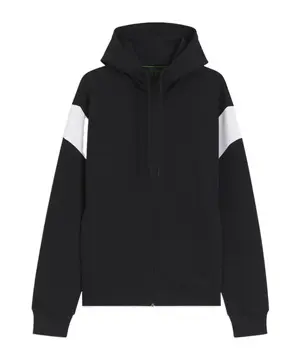 Hugo Boss Regular-fit Zip-up Sweatshirt In Spacer Pique - Dark Blue