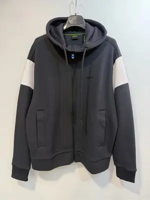 Hugo Boss Regular-fit Zip-up Sweatshirt In Spacer Pique