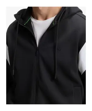Hugo Boss Regular-fit Zip-up Sweatshirt In Spacer Pique