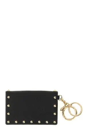 Valentino Garavani Rockstud Charm In Grainy Calfskin - Black