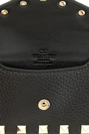 Valentino Garavani Rockstud Charm In Grainy Calfskin - Black