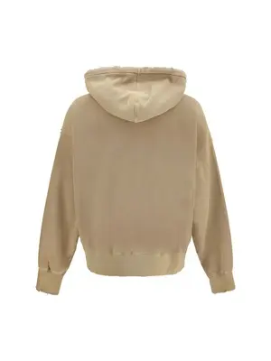 GOLDEN GOOSE Logo Printed Drawstring Distressed Hoodie - No