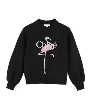 Chloé Logo-print Flamingo Sweatshirt - Black