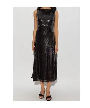 ROTATE BY BIRGER CHRISTENSEN Sequins Midi Flared Dress
