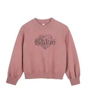 Chloé Logo-print Heart-motif Sweater - Pink