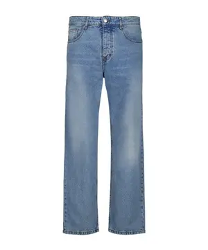 AMI Paris Logo Patch Straight-leg Jeans - Blue