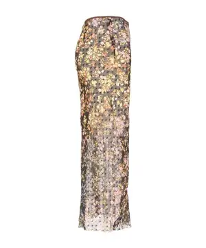 Dries Van Noten Floral Patchwork Jacquard Midi Skirt