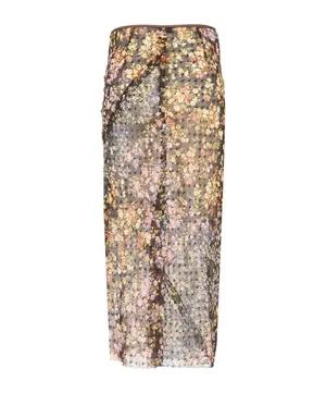 Dries Van Noten Floral Patchwork Jacquard Midi Skirt